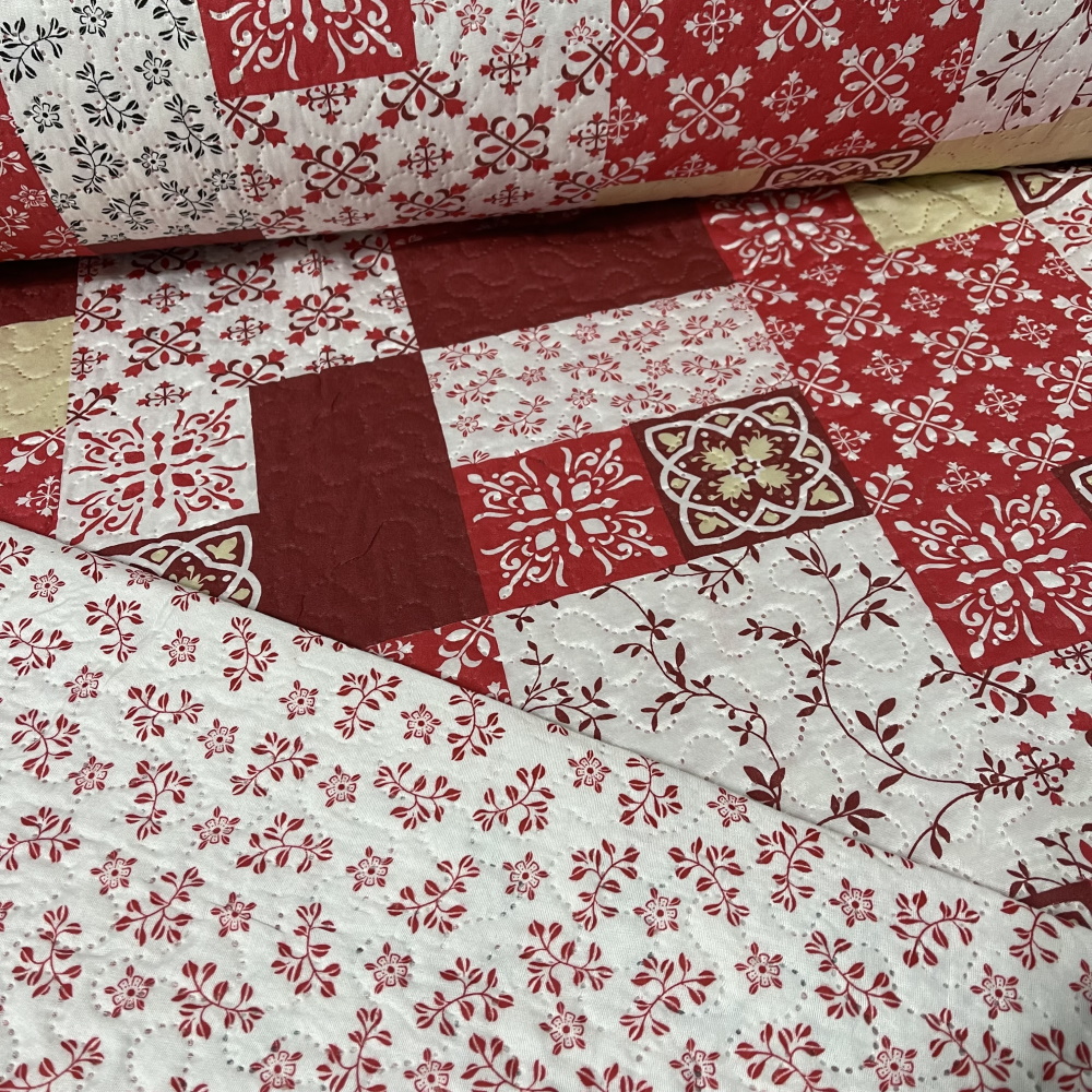 Tecido Matelassê Estampado Floral Patchwork 01 - Loja de Tecidos Online