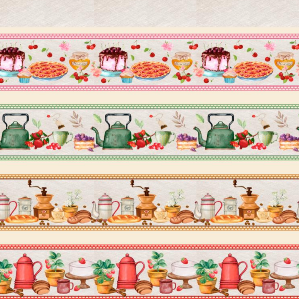 Tricoline Digital Barrado Cozinha P9017-324 - Loja de Tecidos Online