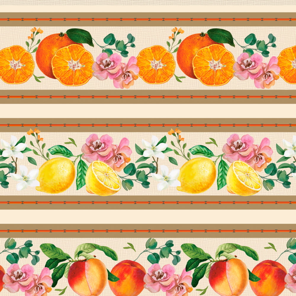 Tricoline Digital Barrado Frutas P9017-318